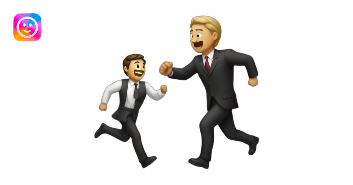 man chasing a judge emoji | AI Emoji Generator