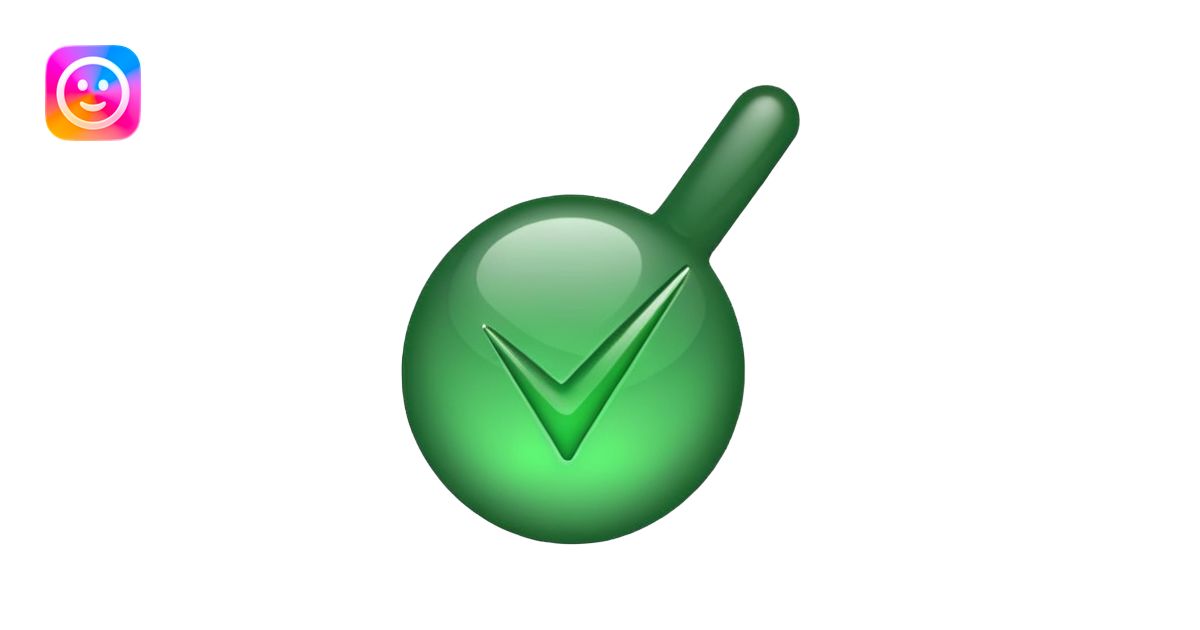 A tick sign with the background as blue emoji | AI Emoji Generator