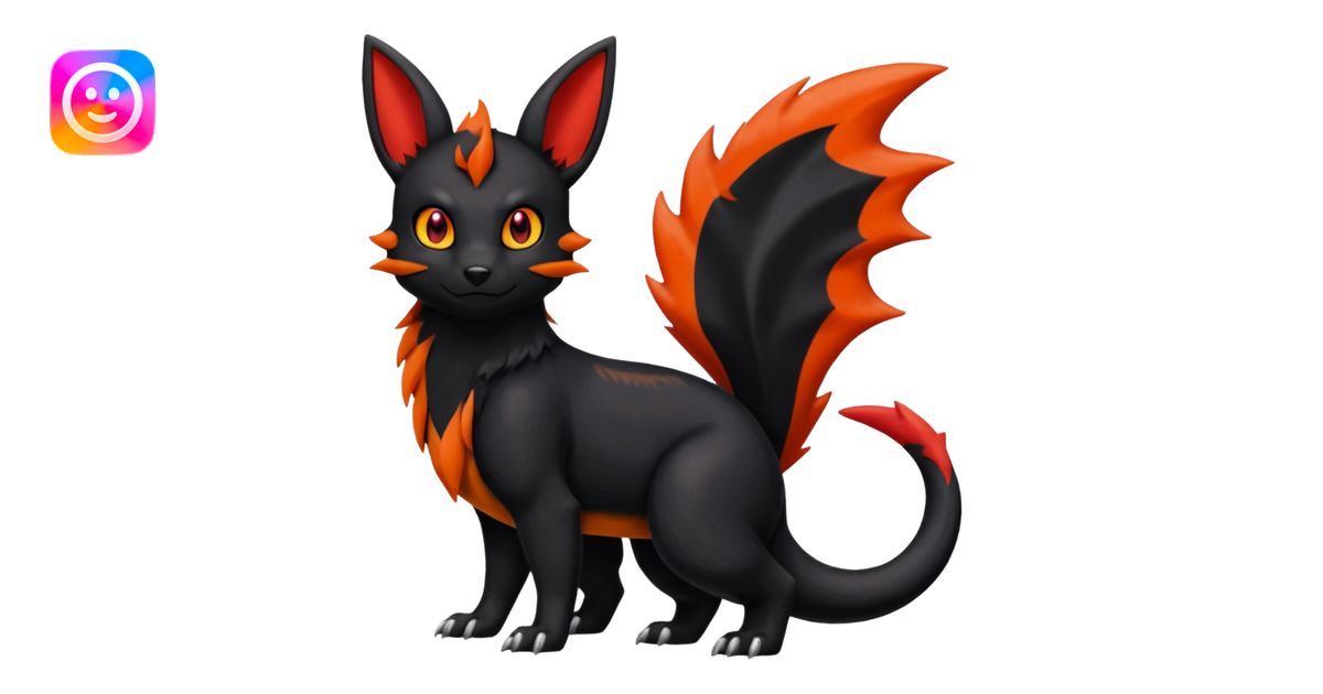 Hairy Umbreon-Charmeleon-Guilmon-fusion emoji | AI Emoji Generator