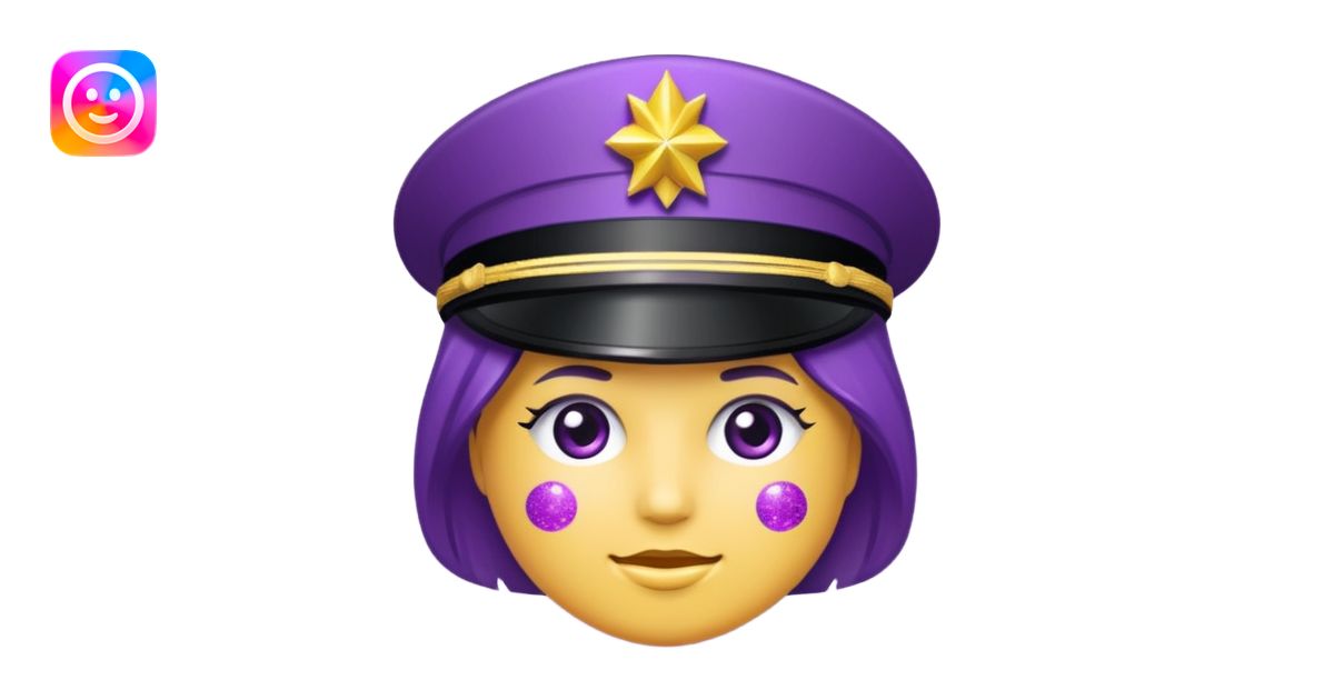 patente militar baixa roxa com glitter emoji | AI Emoji Generator