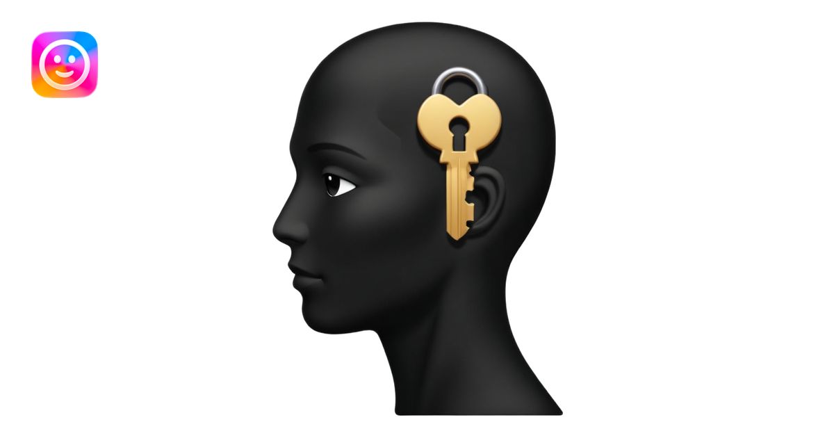 silhouette of a head with a hidden key inside emoji | AI Emoji Generator