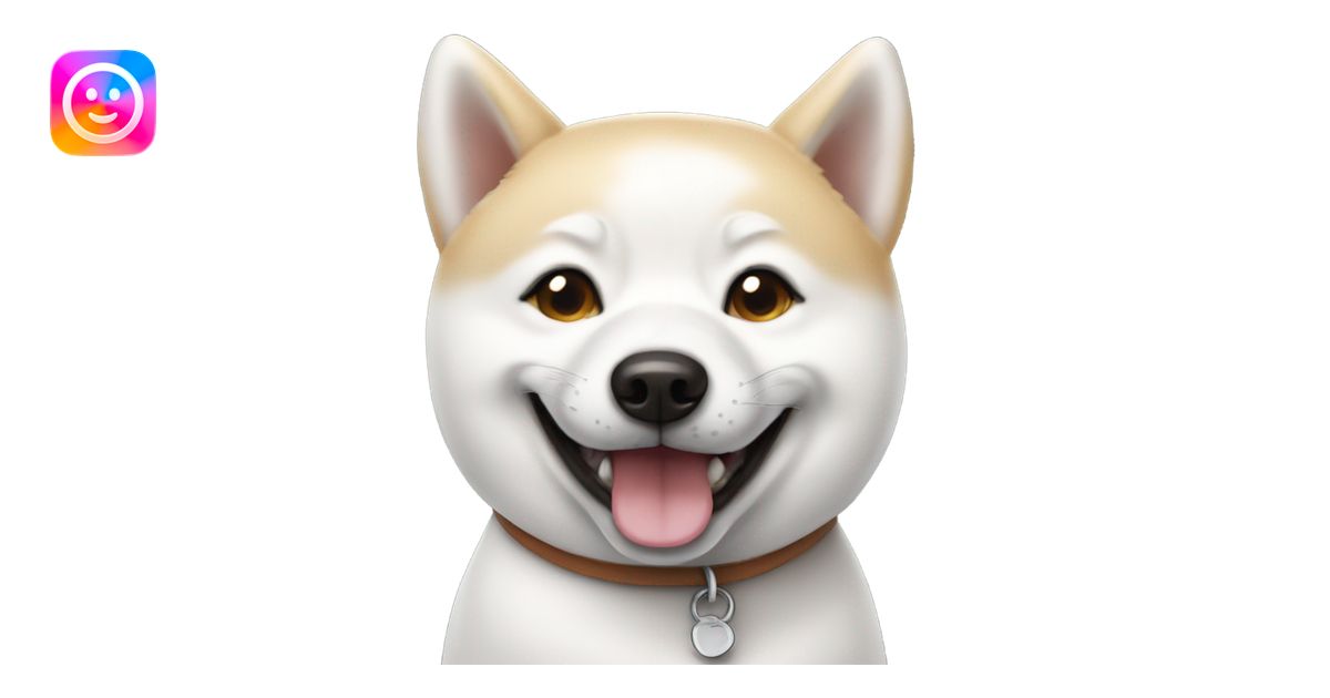 White shiba winking emoji | AI Emoji Generator