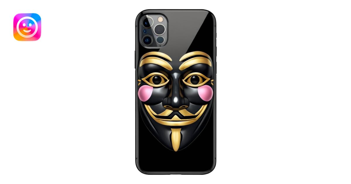 guy fawkes mask black iphone 16 pro emoji | AI Emoji Generator
