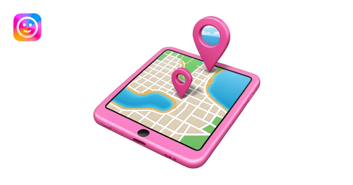 pink gps map emoji | AI Emoji Generator
