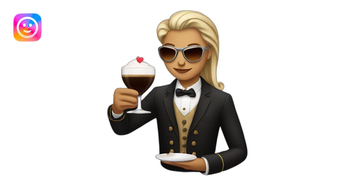 fleur de la coeur drinking espresso martini emoji | AI Emoji Generator