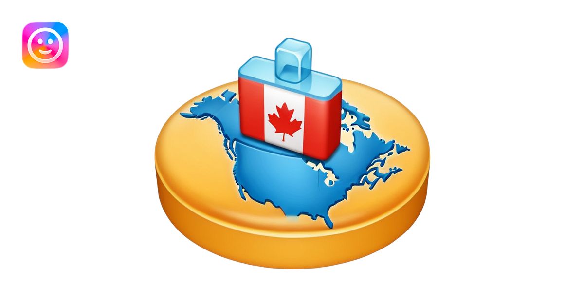 candian geoghrapgical perimeter all one colour emoji | AI Emoji Generator