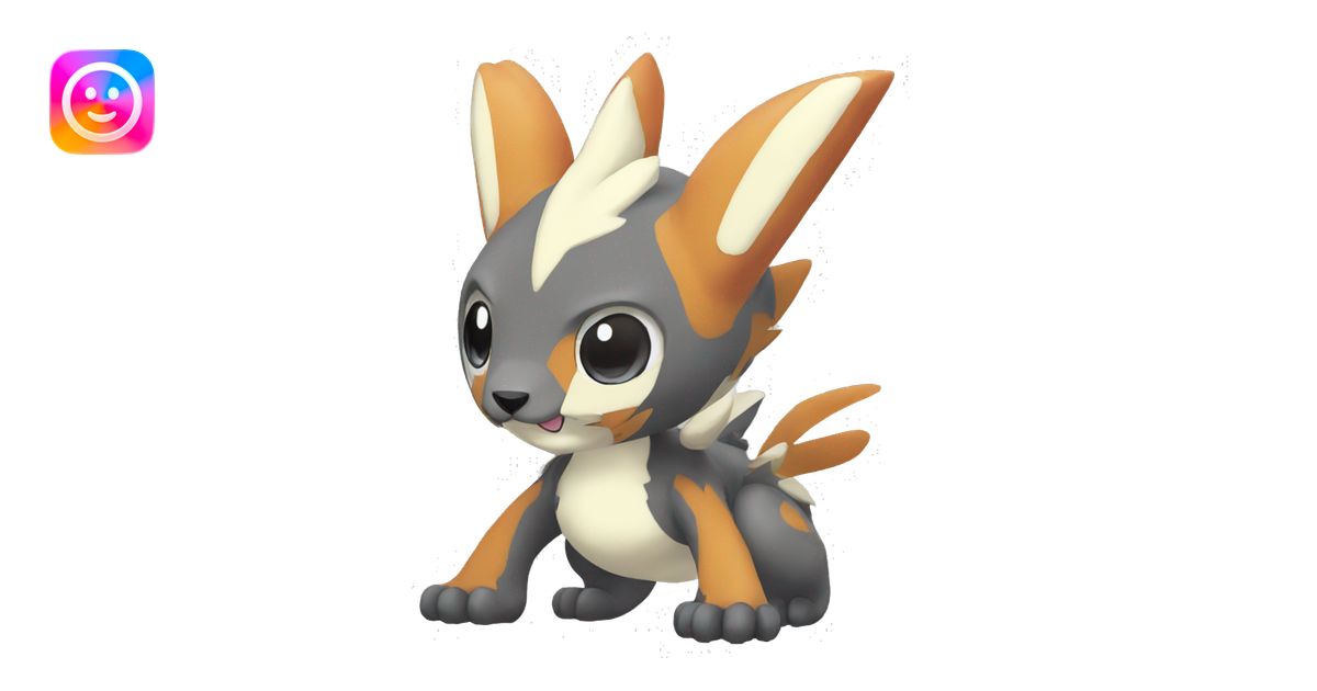 kawaii cool edgy Digimon-Fakemon-animal full body emoji | AI Emoji ...