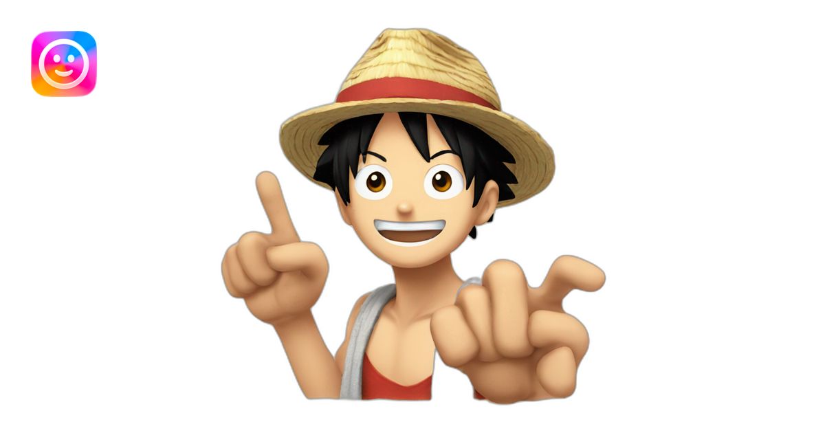 Luffy Say hi hand up emoji | AI Emoji Generator