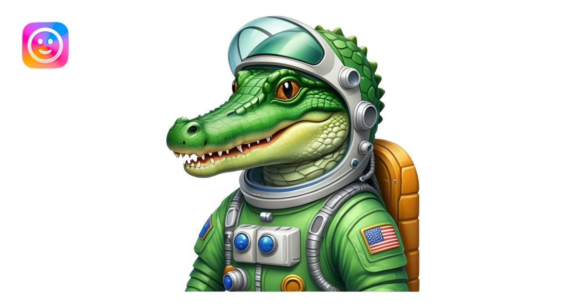 crocodile in space suit emoji | AI Emoji Generator