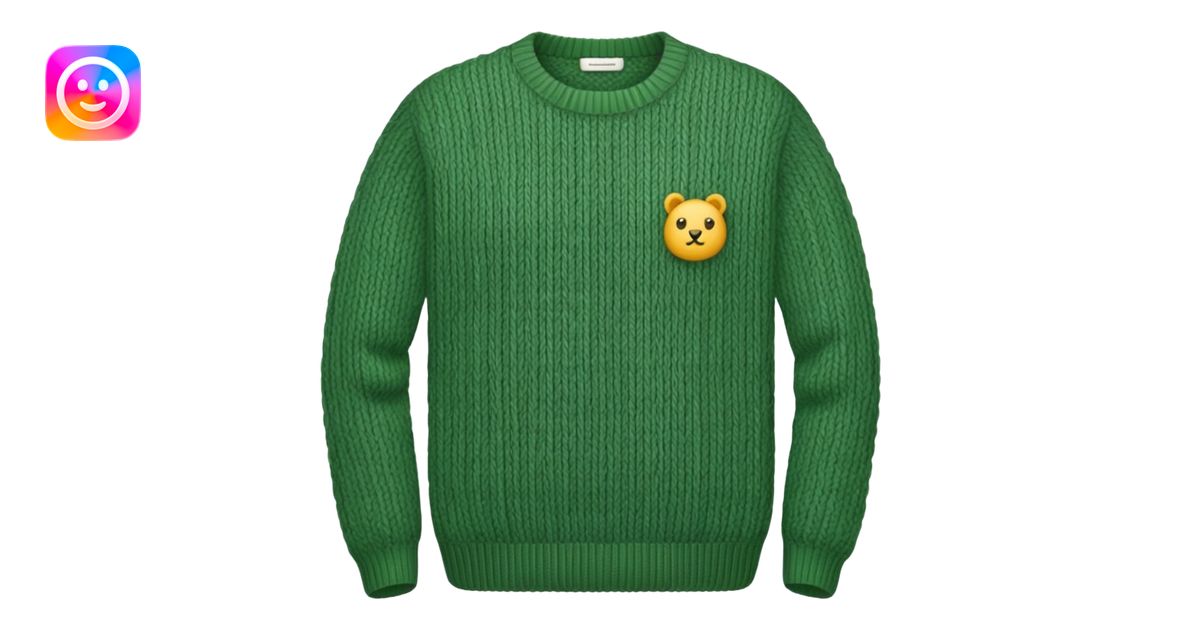 Green knitted wool sweater. emoji | AI Emoji Generator