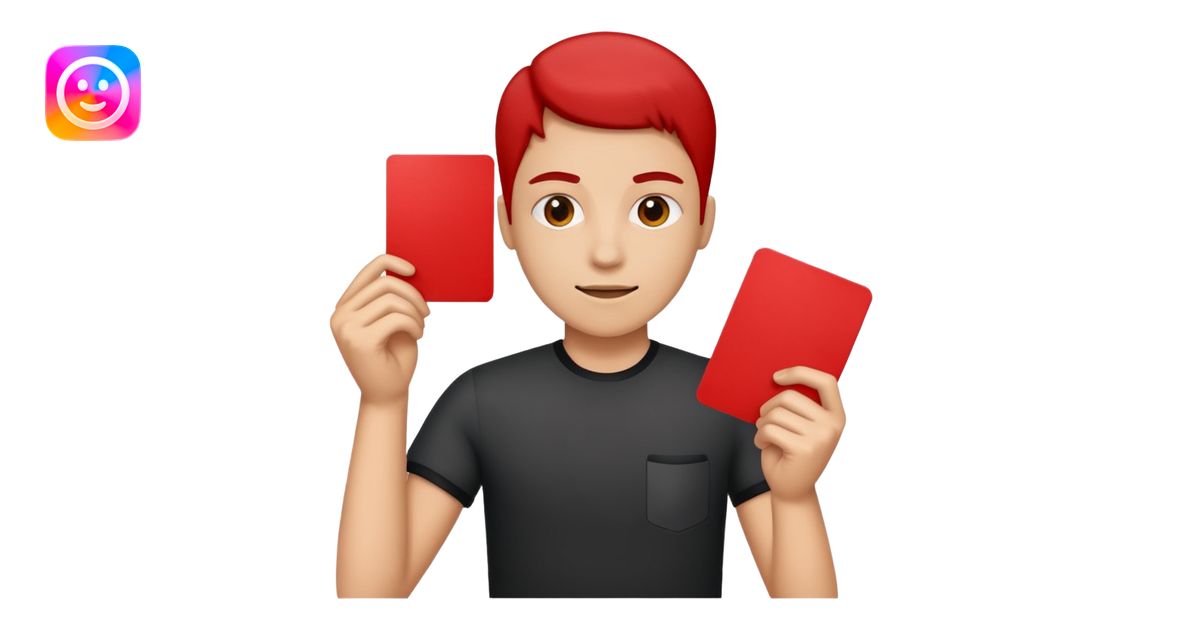 Eloji 🙂un carton rouge dans la main emoji | AI Emoji Generator