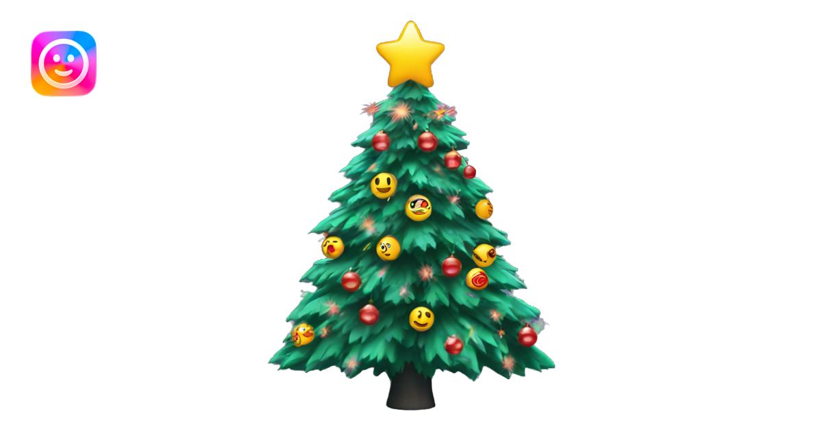 Christmas tree with fireworks at the back emoji | AI Emoji Generator