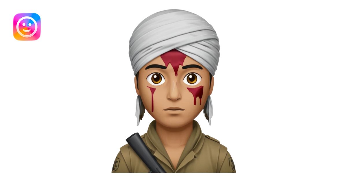 taliban soldier with hole in the head from a gun emoji | AI Emoji Generator