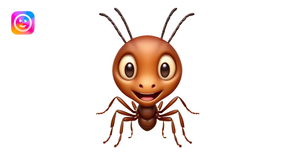 Cinematic Cheeky Ant Portrait Emoji, Head tilted dramatically with an ...