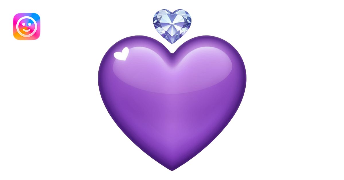 shiny purple heart with diamonds emoji | AI Emoji Generator