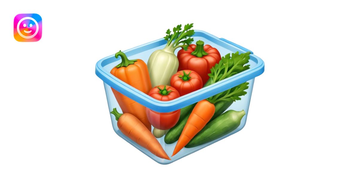 vegetables in plastic container emoji | AI Emoji Generator