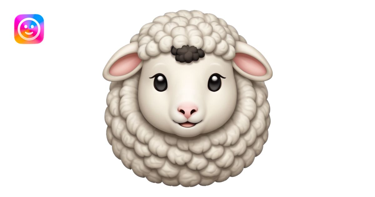 sheep, simple, not detailed, cute, 2d emoji | AI Emoji Generator
