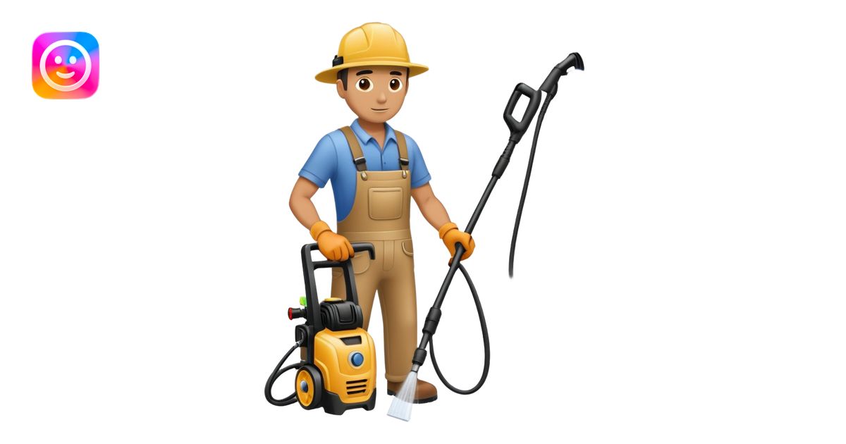 Man using a pressure washer emoji | AI Emoji Generator