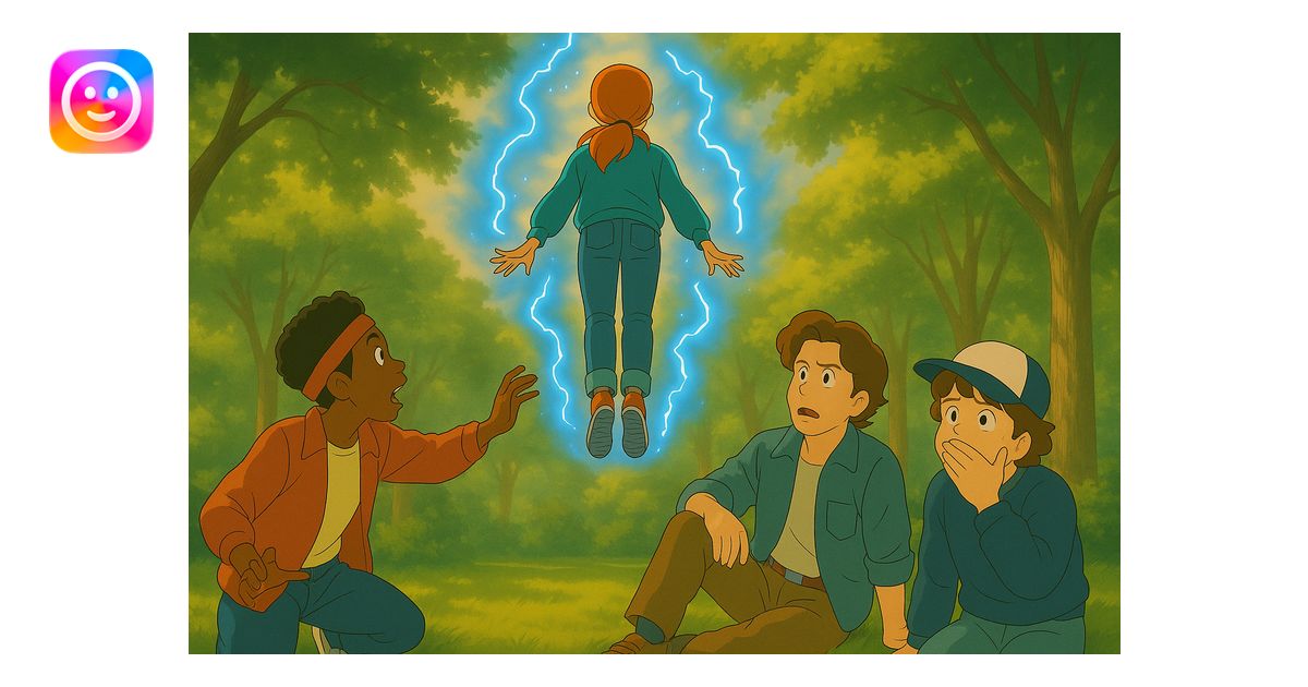 Max from Stranger Things levitating, back view, in front of Lucas ...