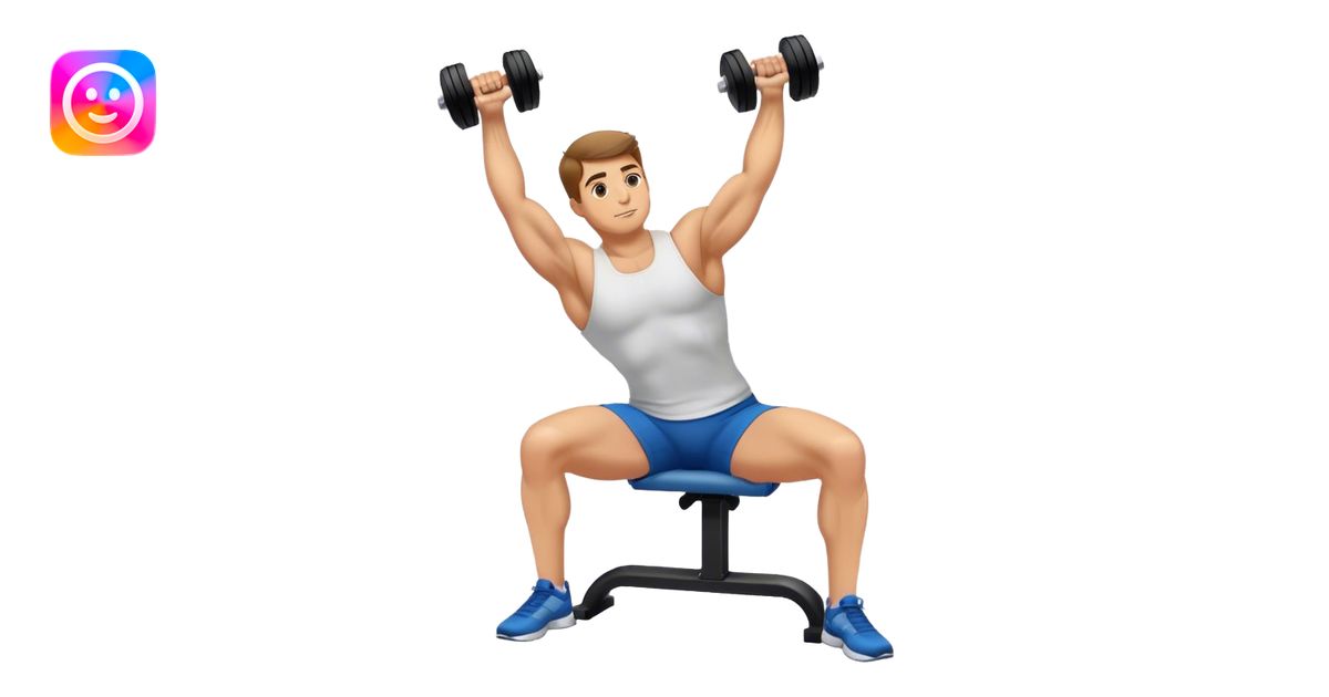 Seated Dumbbell Tricep Extension, bent elbows emoji | AI Emoji Generator