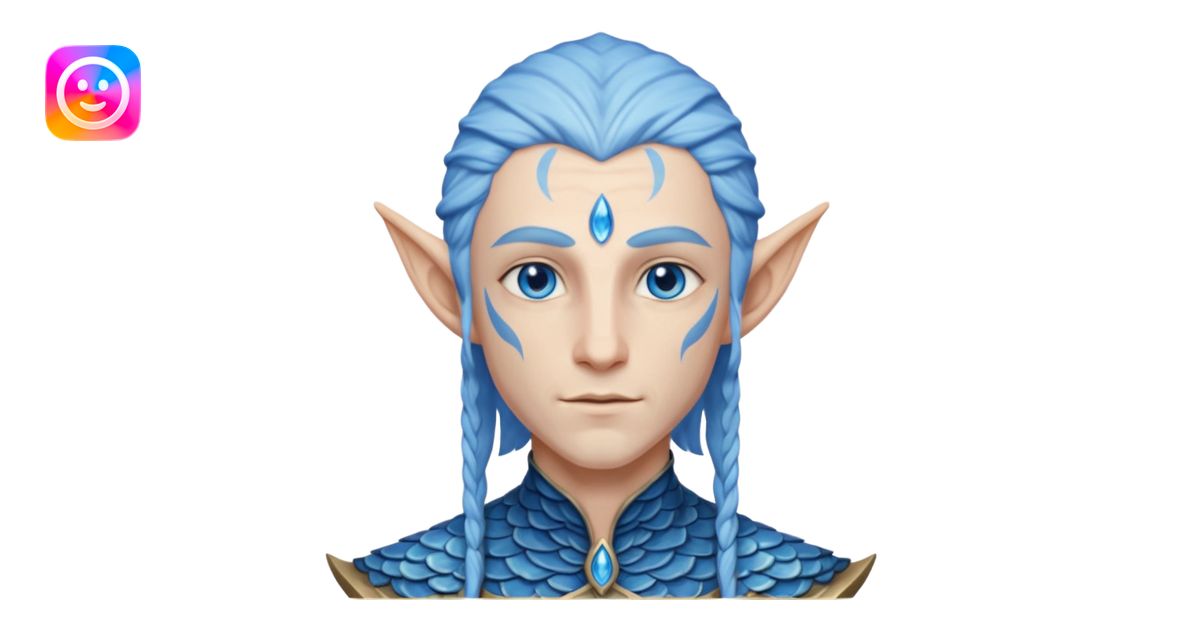 ESO male water elf with scales emoji | AI Emoji Generator