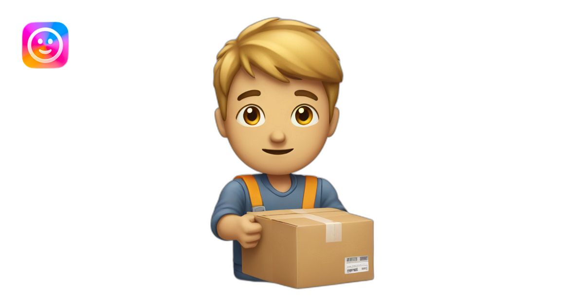 Sad courier delivering a package emoji | AI Emoji Generator