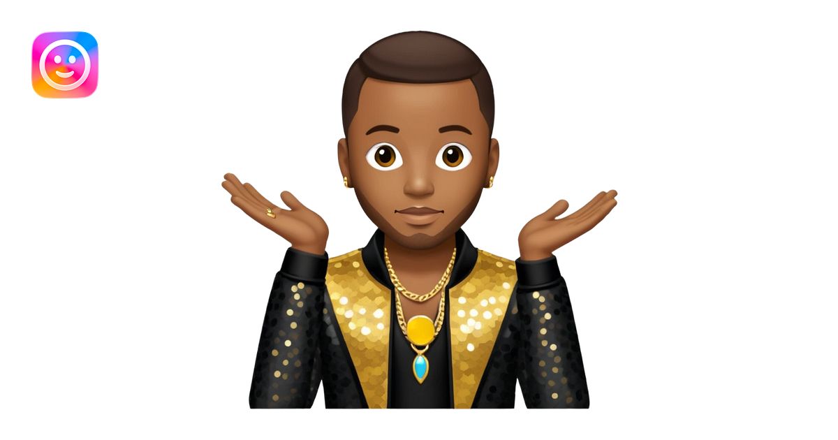 Pleasure P, R&B Singer from Pretty Ricky with dark brown hair, gold sequin outfit emoji | AI ...