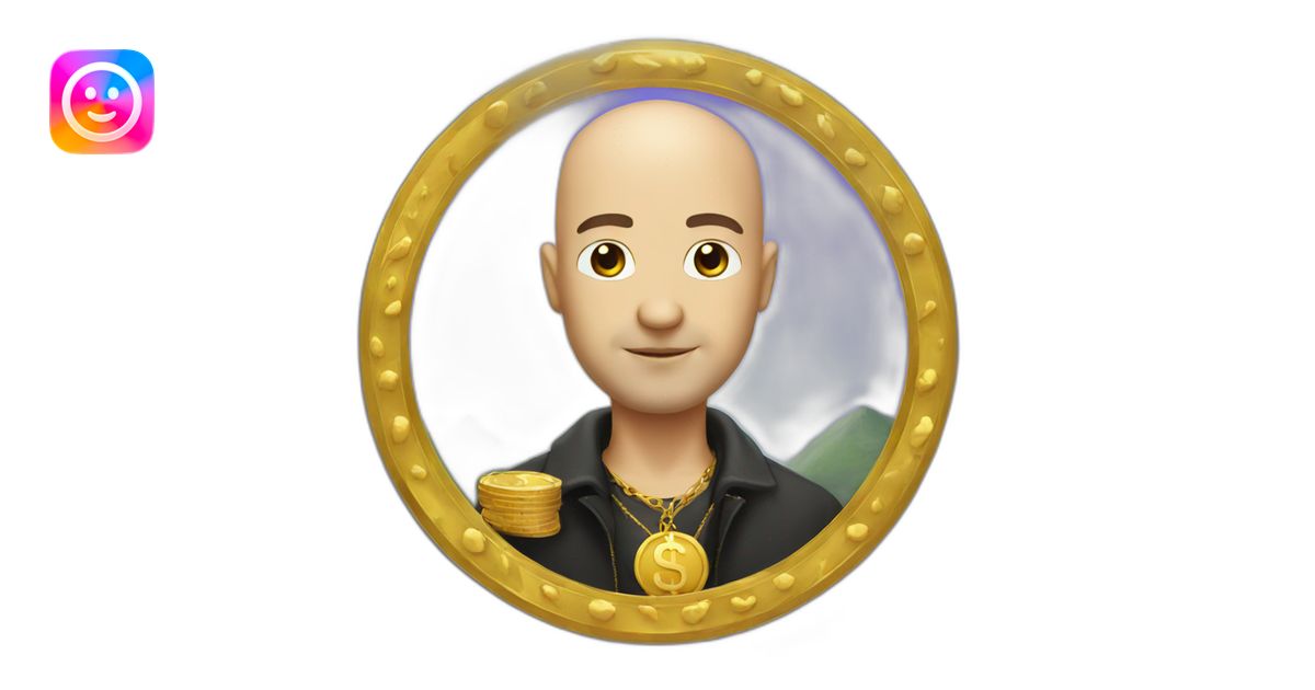 white italian guy with bald head and $ sign gold chain emoji | AI Emoji ...