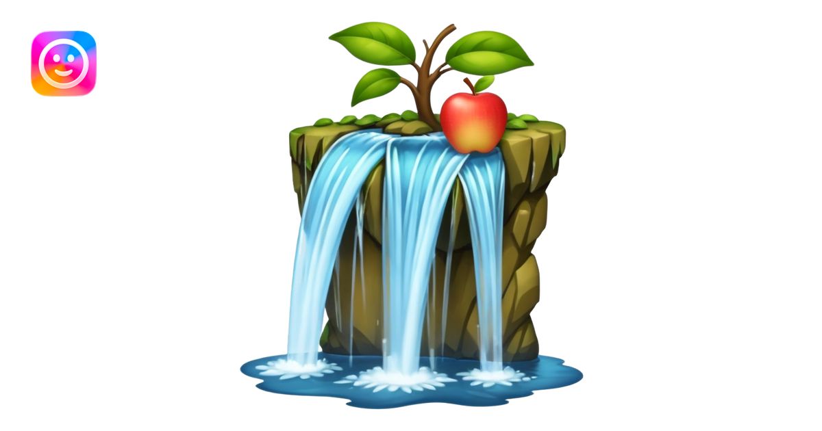 waterfall emoji, similar to 🏞️, apple emoji style emoji | AI Emoji ...