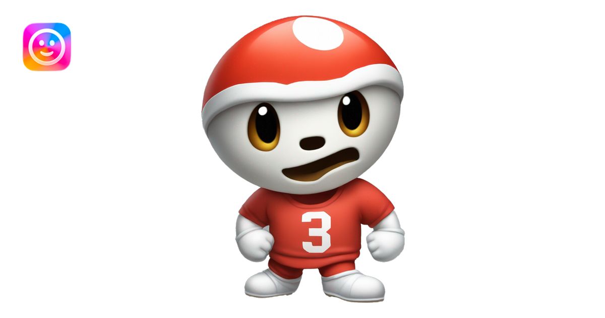 Shy guy from Mario playing football emoji | AI Emoji Generator