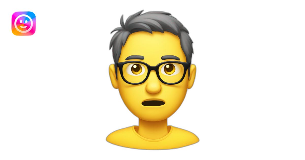 angry nerd yellow circle face emoji | AI Emoji Generator