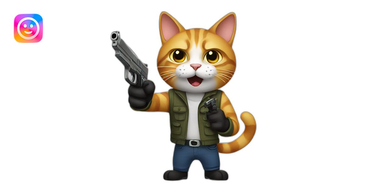 cat pointing a gun emoji | AI Emoji Generator