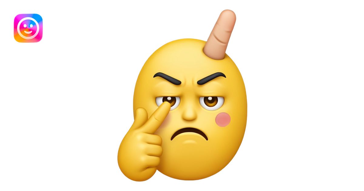 sad emoji with a middle finger emoji | AI Emoji Generator