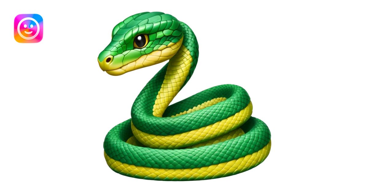 green viper cute emoji | AI Emoji Generator