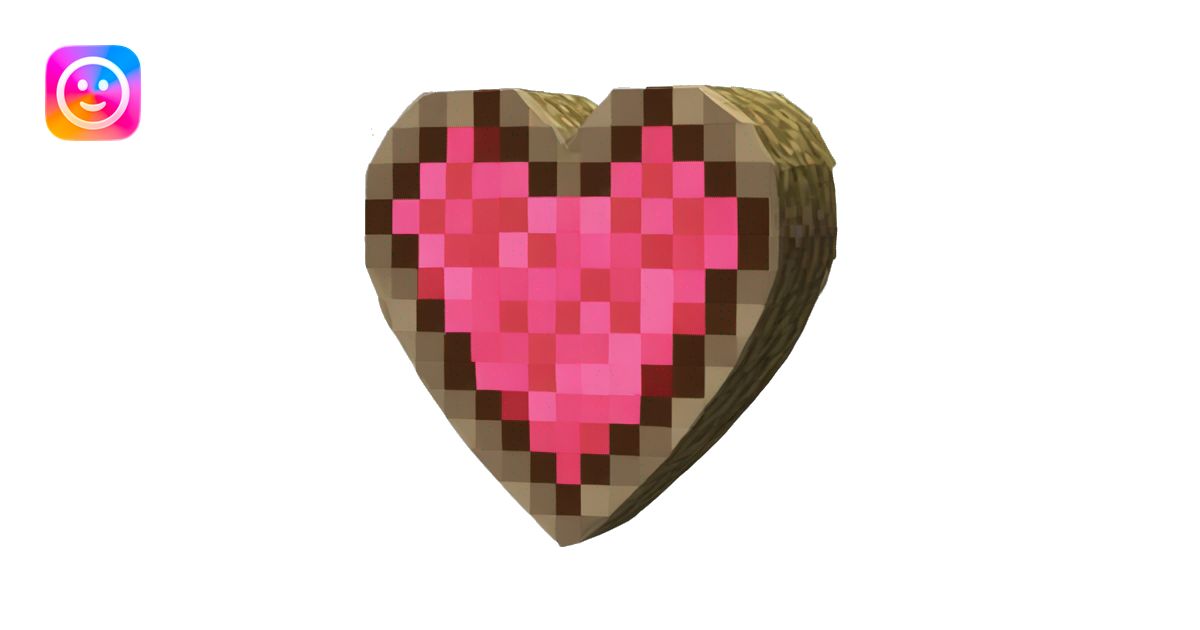 Minecraft hardcore heart 4k emoji | AI Emoji Generator