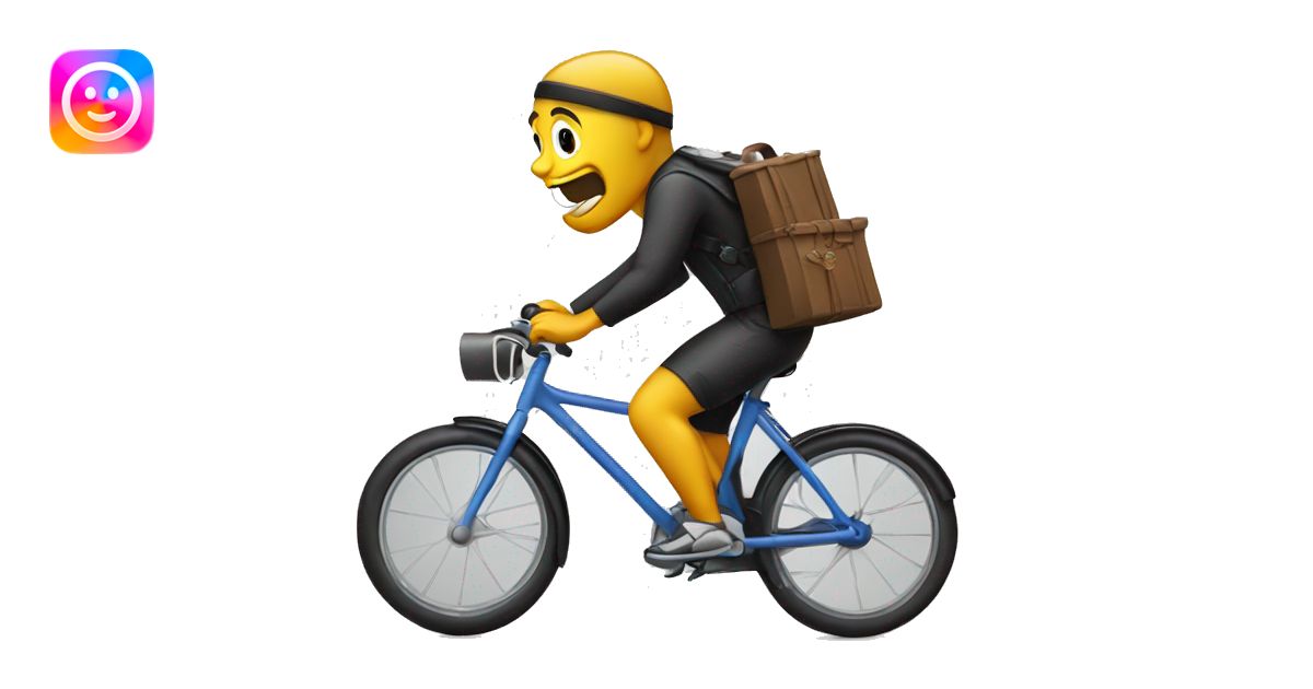 running away from security on bike emoji | AI Emoji Generator
