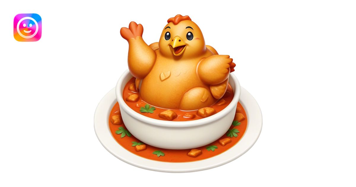 Cinematic Realistic Butter Chicken Dish Emoji, depicted with tender ...