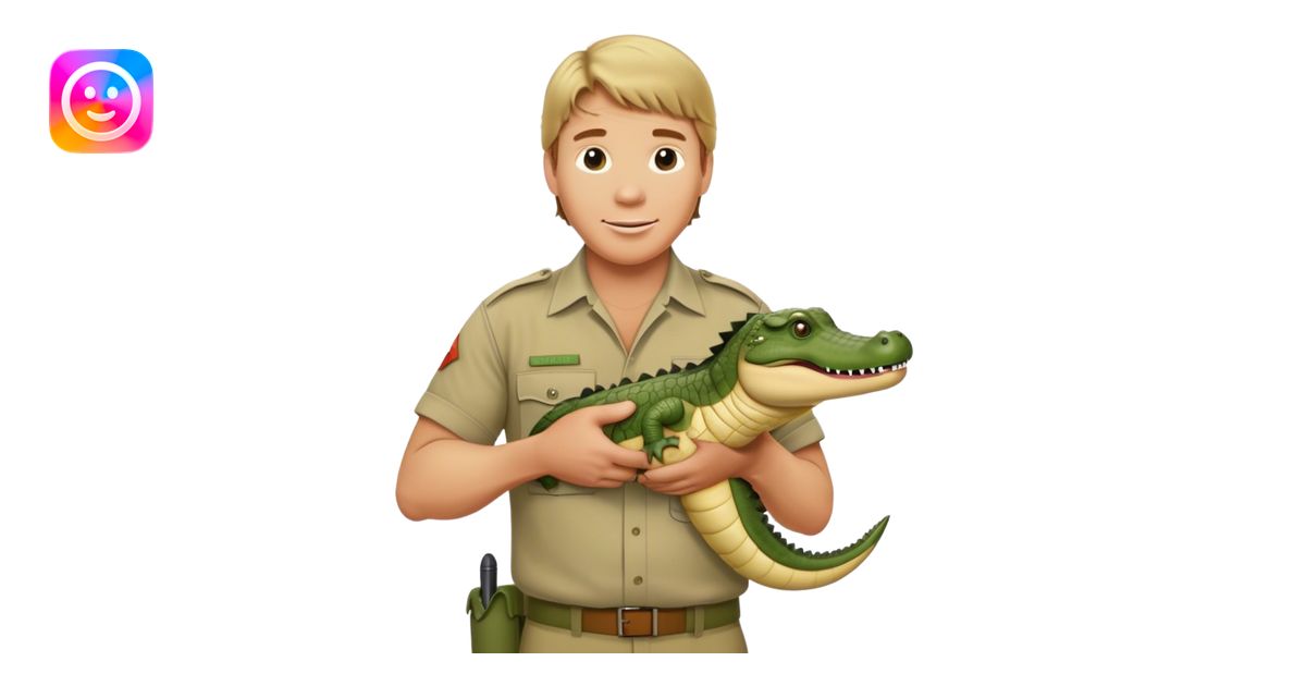 Cinematic Realistic Steve Irwin Portrait Emoji, in his signature khaki ...