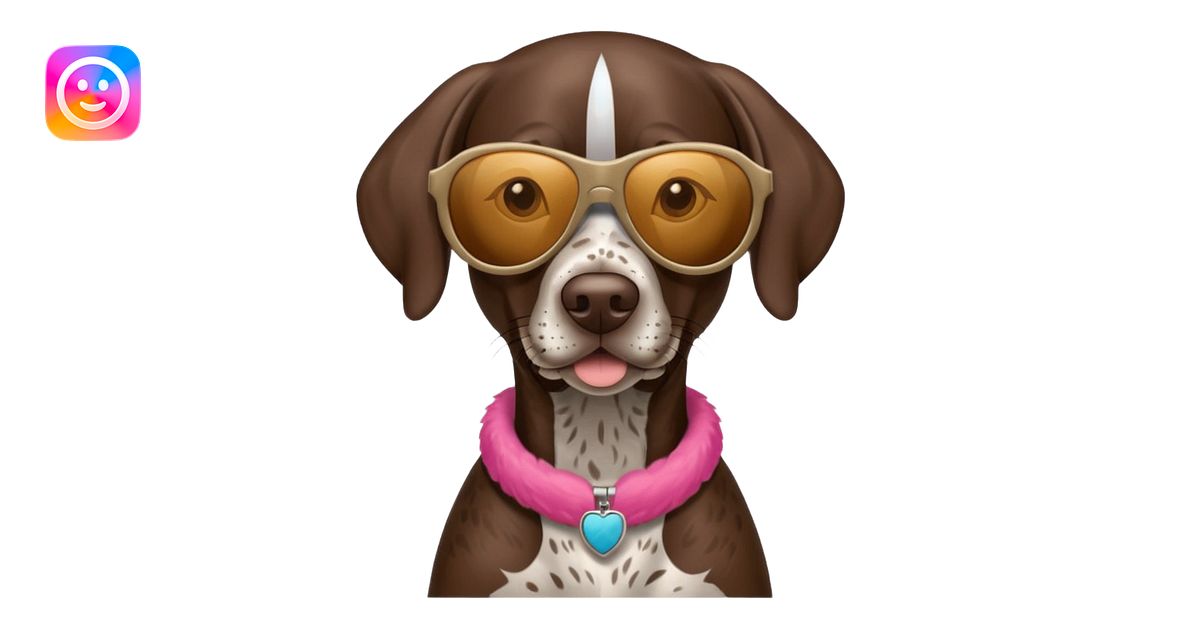 German shorthaired pointer with sunglasses emoji | AI Emoji Generator