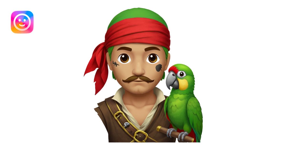 pirate and parrot emoji | AI Emoji Generator