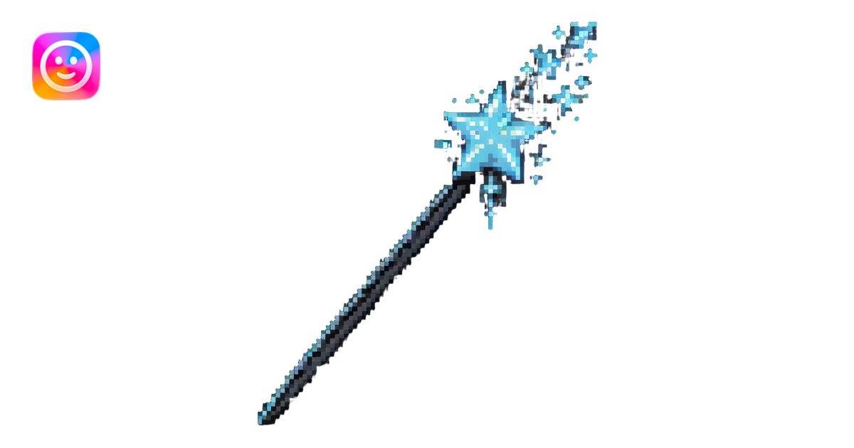 Magic wand with glittering effect and sparkles illustration | AI Emoji Generator