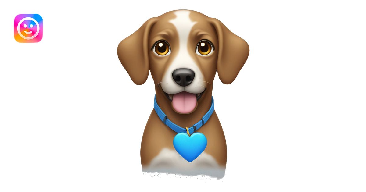 dog with a blue heart emoji | AI Emoji Generator