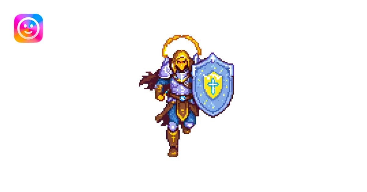 running paladin with glowing holy aura and shield illustration | AI ...