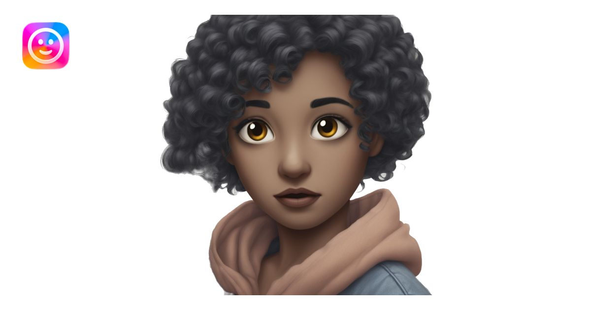 intense gazing portrait of girl emoji | AI Emoji Generator
