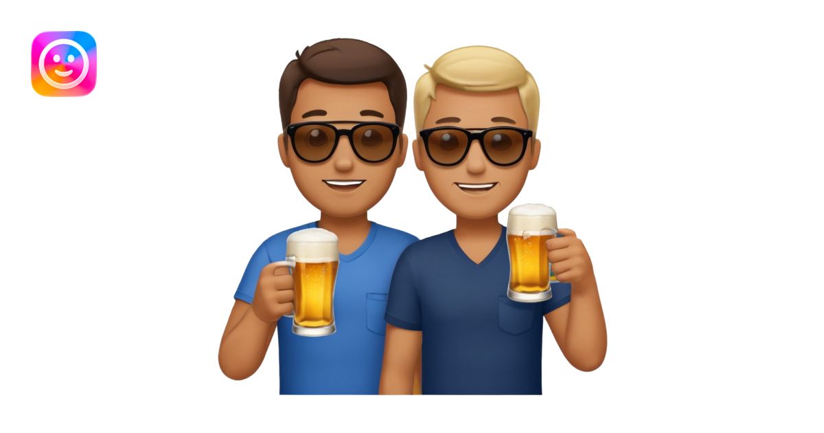 Zwei Männer mit Bier emoji | AI Emoji Generator
