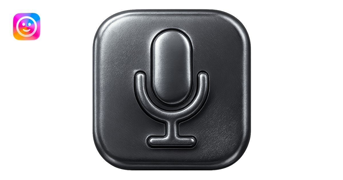 voice chat widget icon, microphone inside a rounded square, shiny and ...