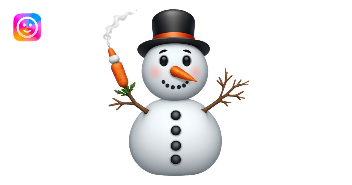 a snowman with a cigarette emoji | AI Emoji Generator