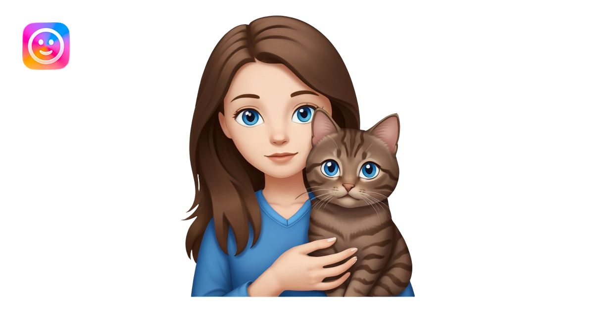 White girl with blue eyes and long brown hair, holding a small dark ...