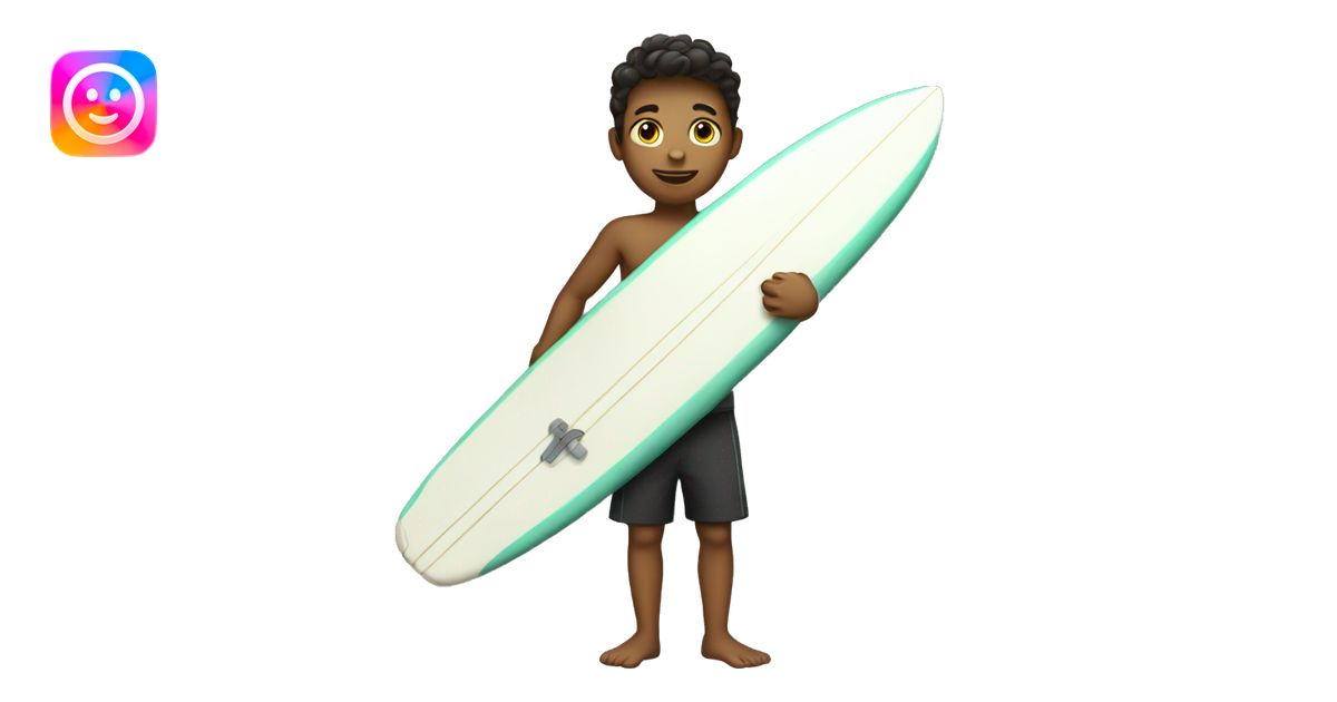 a boy with a surfboard emoji | AI Emoji Generator