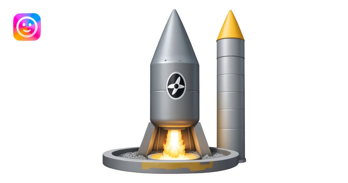 grey missile silo hatch open, and the top two thirds of a white nuclear ...
